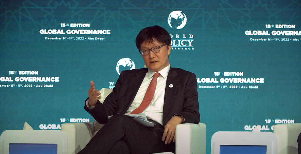 President Kim Heungchong of KIEP attends the 2022 World Policy ...