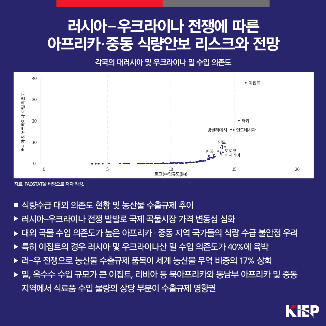 러시아 우크라이나 전쟁에 따른 아프리카·중동 식량안보 리스크와 전망 숫자로 보는 세계경제 멀티미디어자료 발간물
